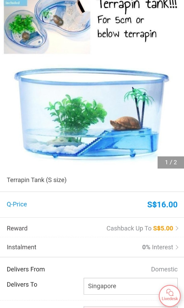 Terrapin Tank, Pet Supplies, Homes & Other Pet Accessories on Carousell