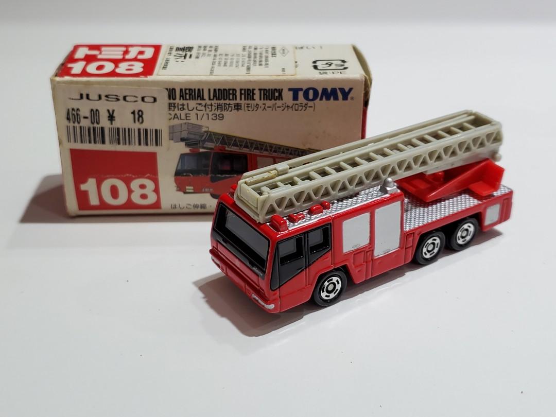 【米舖TOY】 8成新 TAKARA TOMY TOMICA #108 Hino Aerial Ladder Fire Truck ...