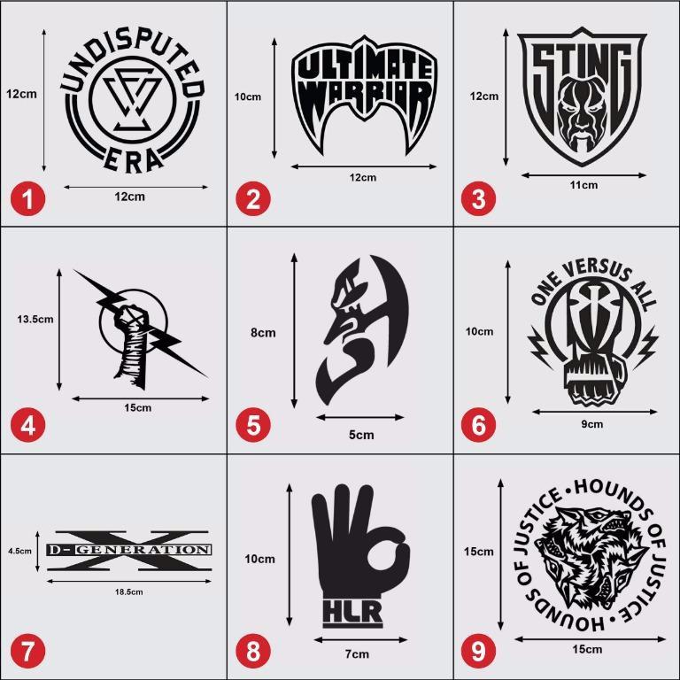 WWE Premium Vinyl Decal (Roman Reigns Jeff Hardy John Cena DX Sting ...