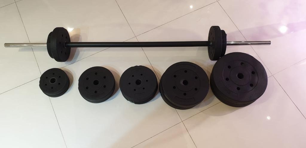 Adjustable Weight - 62kg with long and short bar, Sports Equipment ...