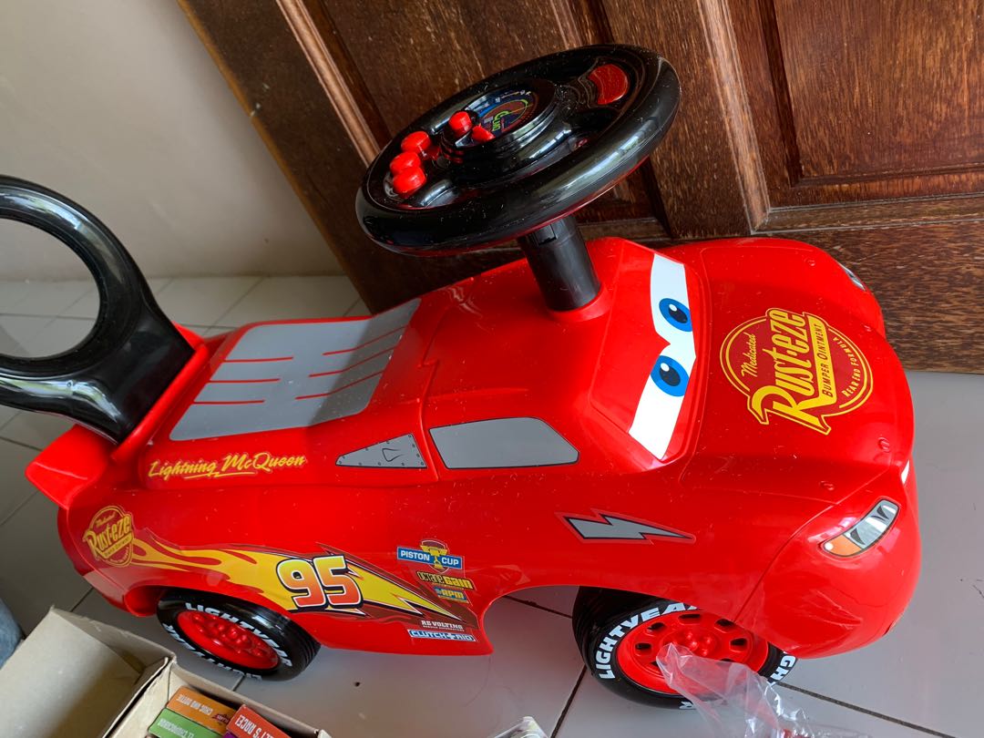 Disney pixar lightning mcqueen push on ride car, Babies & Kids, Infant ...