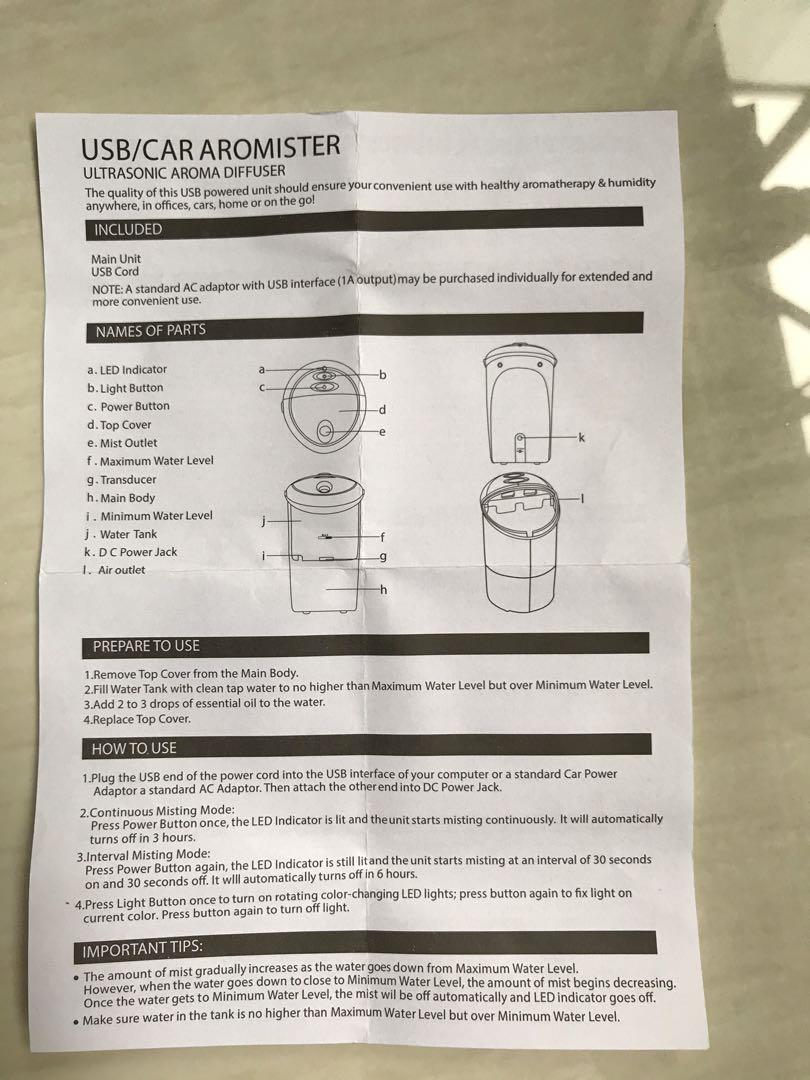 Doterra Mini Portable Diffuser, Beauty & Personal Care, Bath & Body ...