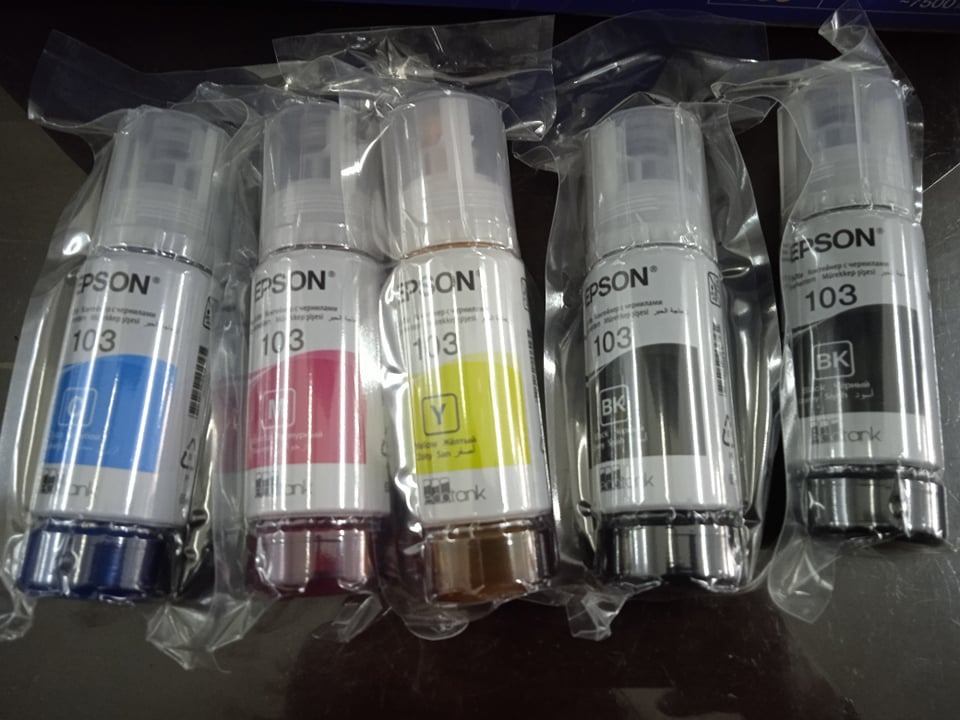 EPSON Original Inks 103 SEALED Bottle CMYK+K SET, Computers & Tech ...