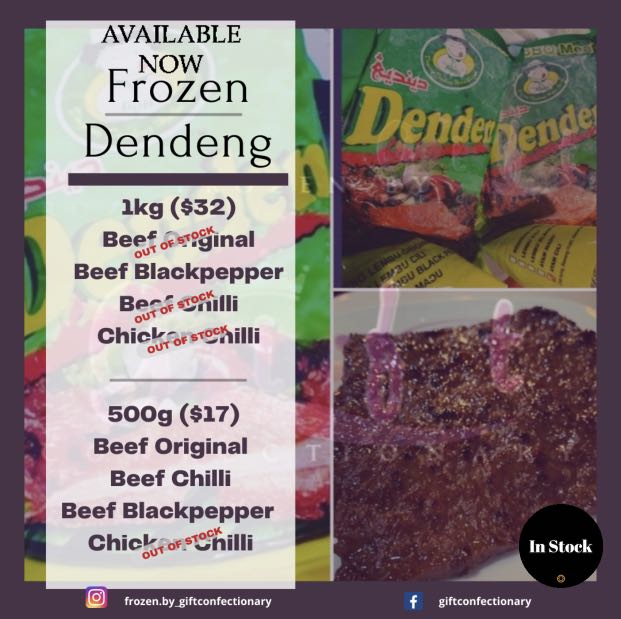 Frozen Dendeng, Food & Drinks, Chilled & Frozen Food on Carousell