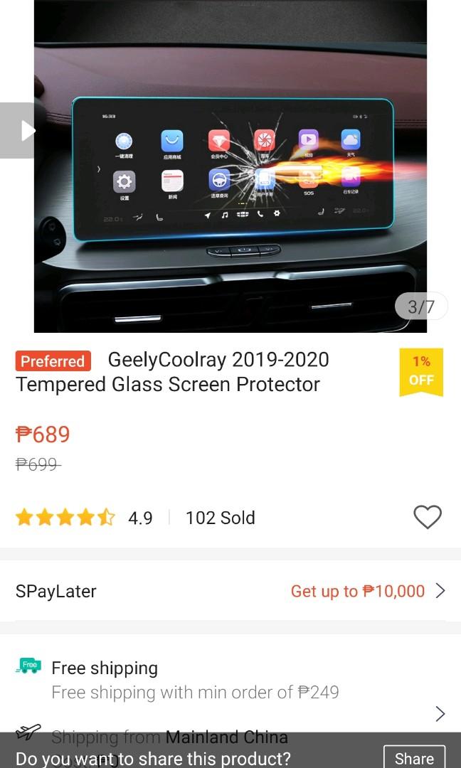 Geely Coolray Tempered Glass, Car Parts & Accessories, Audio, Video ...