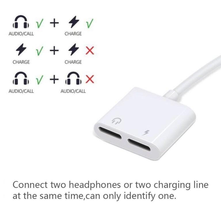 iPhone Dual Lightning Ports Audio & Charge Adapter Splitter, Computers ...