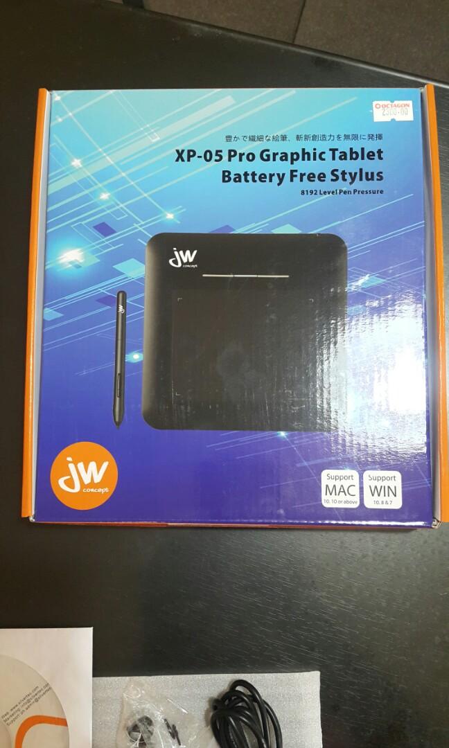 JW Concept XP-05 Pro Graphic Tablet Battery Free Stylus, Computers ...