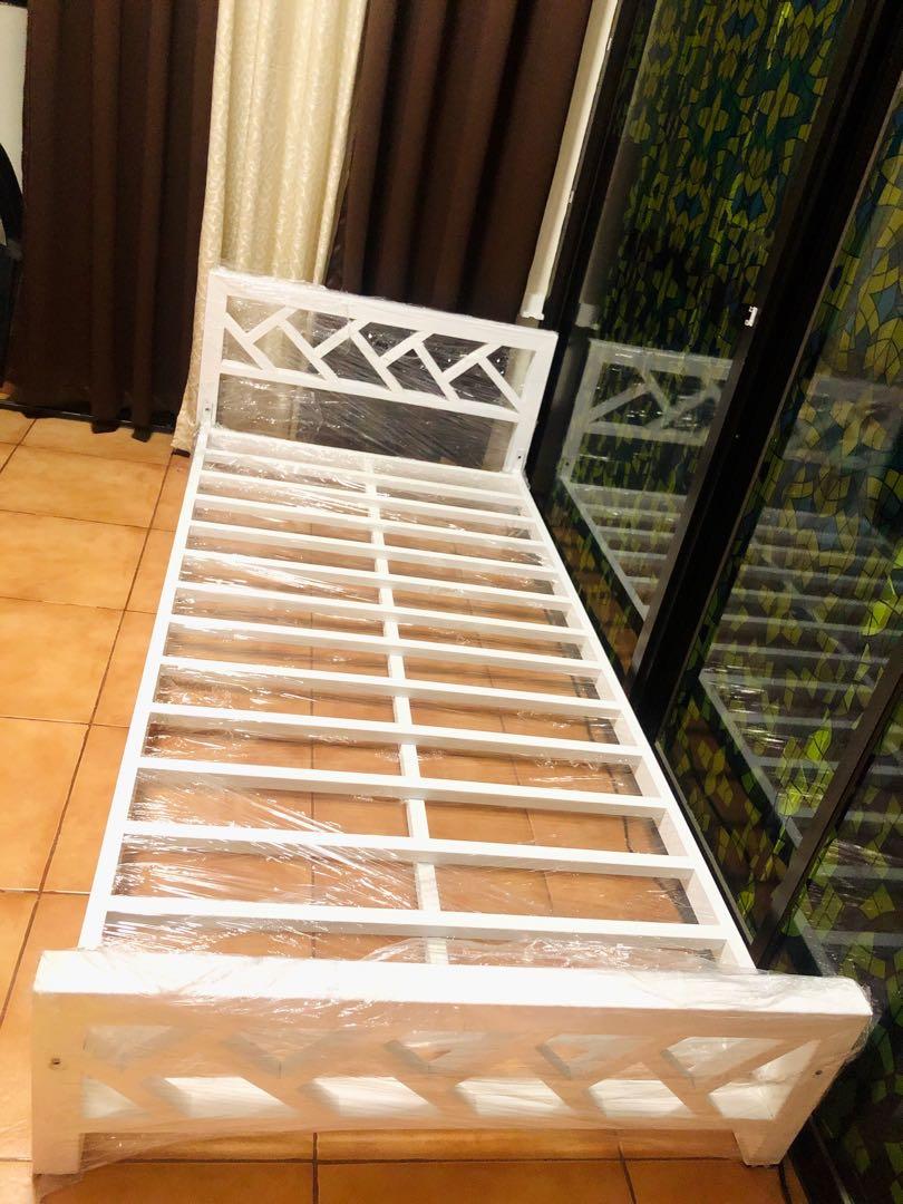 Metal bed frame collapsible, Furniture & Home Living, Furniture, Bed ...