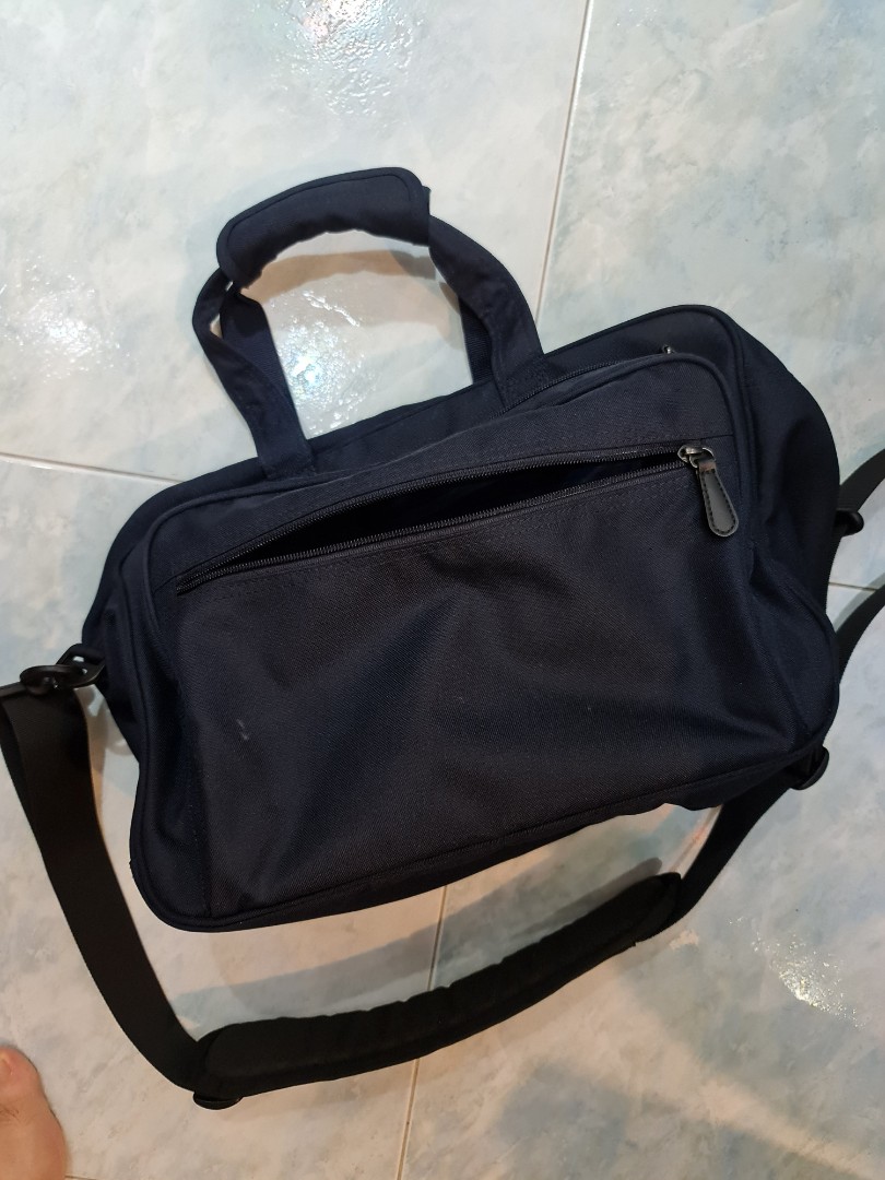 Muji Boston Bag(Navy/Medium), Men's Fashion, Bags, Sling Bags on Carousell