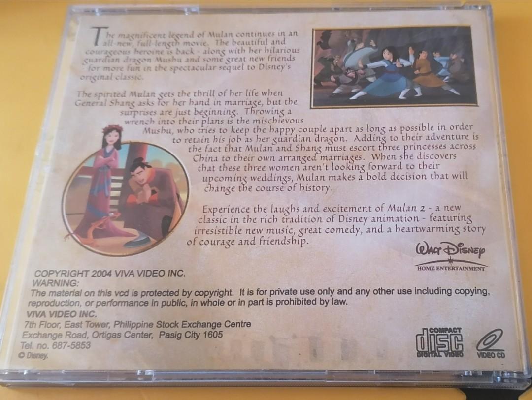 mulan 2 vcd