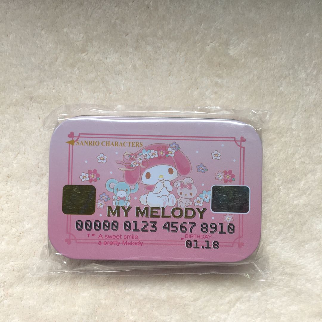 My Melody Credit card Tin can Chocolate Candy cabinet, Hobbies & Toys ...