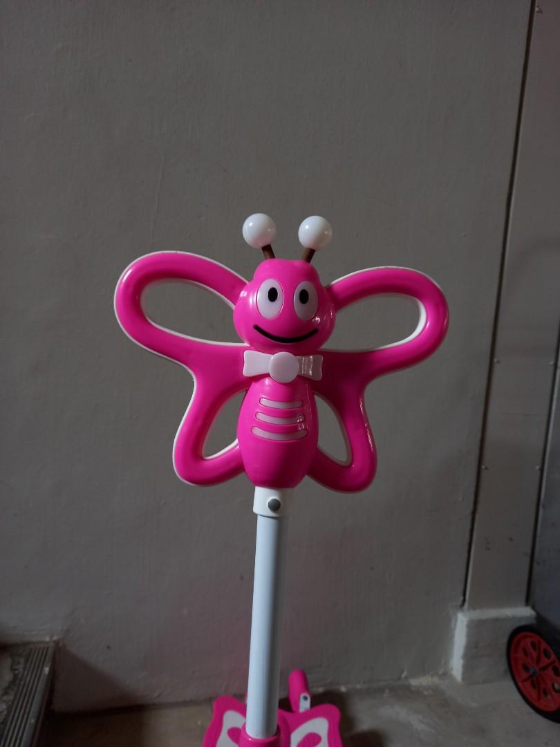 Pink butterfly scooter, Babies & Kids, Infant Playtime on Carousell