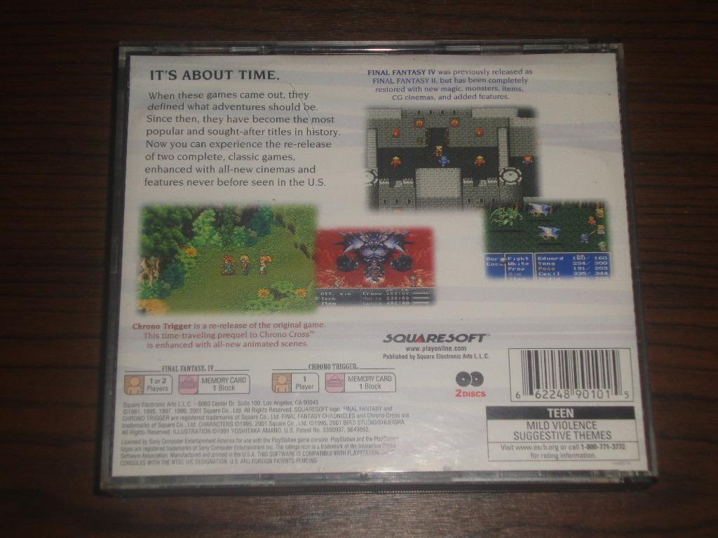PS1 Final Fantasy Chronicles : FF IV & Chrono Trigger Compilation ...