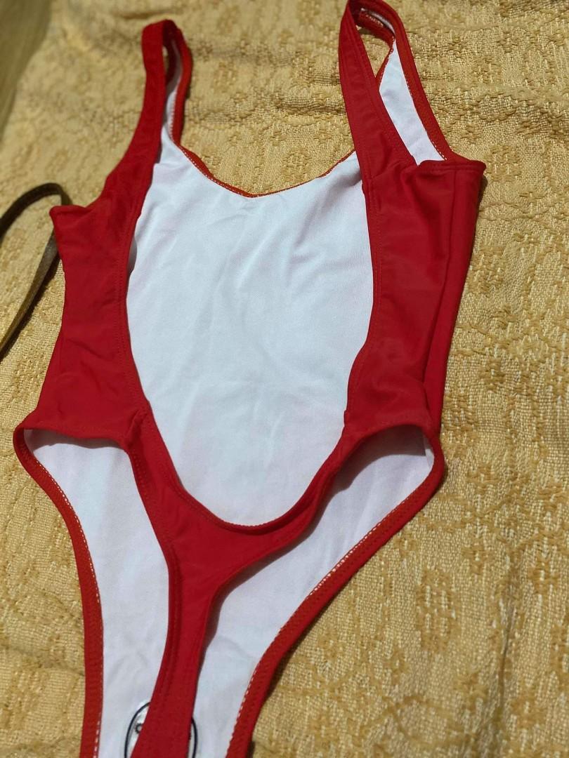 red onepiece, Women's Fashion, Swimwear, Bikinis & Swimsuits on Carousell