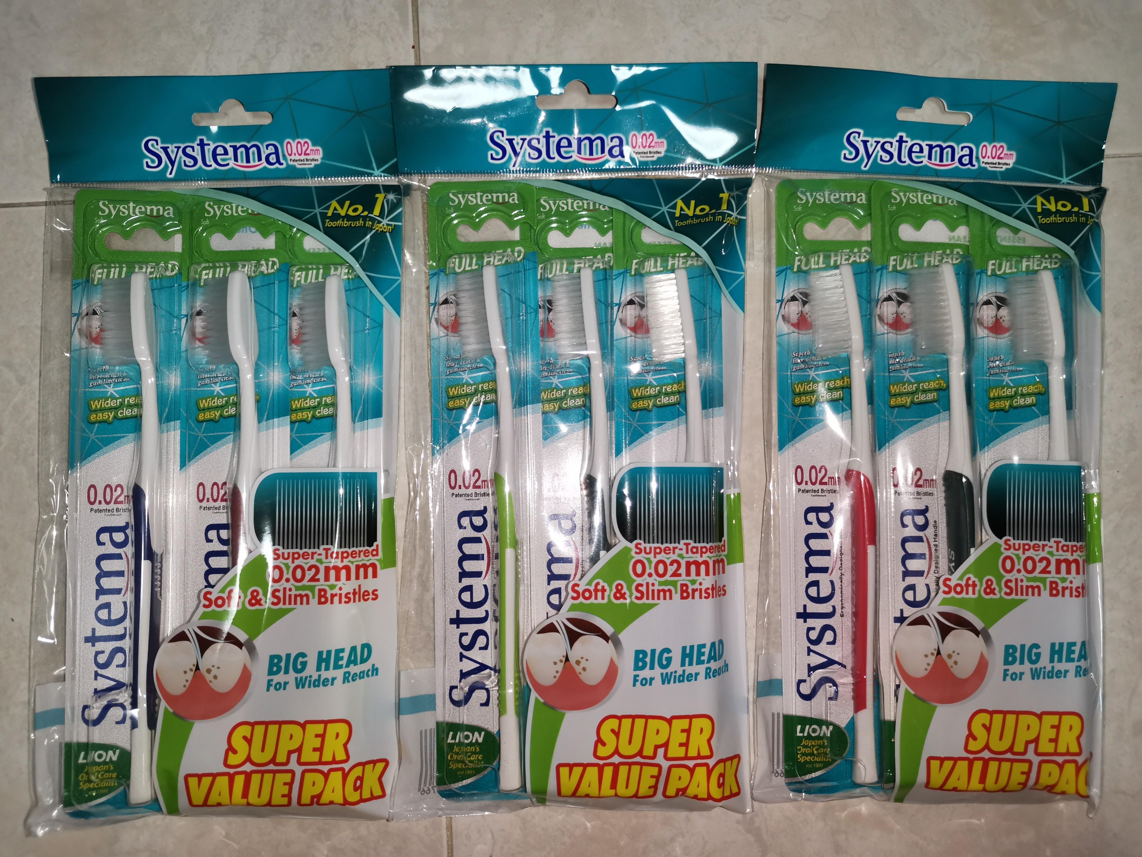 Systema 0.02mm Full Head Toothbursh, Beauty & Personal Care, Face, Face ...