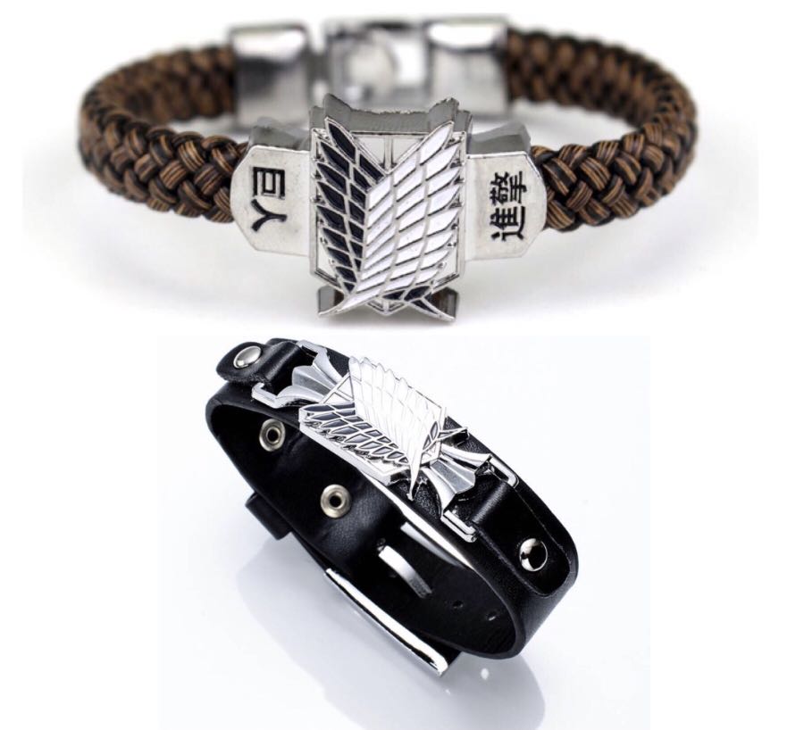 [2 TYPES to choose from] Attack on titan bracelet shingeki no kyojin ...