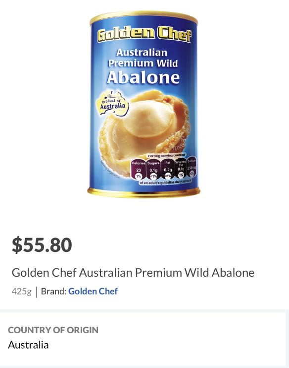 Golden chef Abalone, Food & Drinks, Chilled & Frozen Food on Carousell
