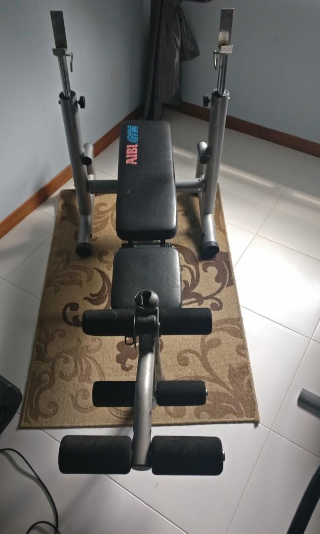 Aibi Gym Bench with weights, Sports Equipment, Exercise & Fitness ...