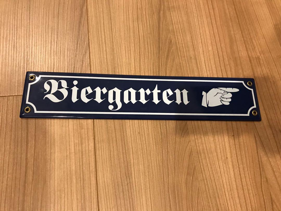 Biergarten | authentic German metal sign 40cm long | beer garden patio ...