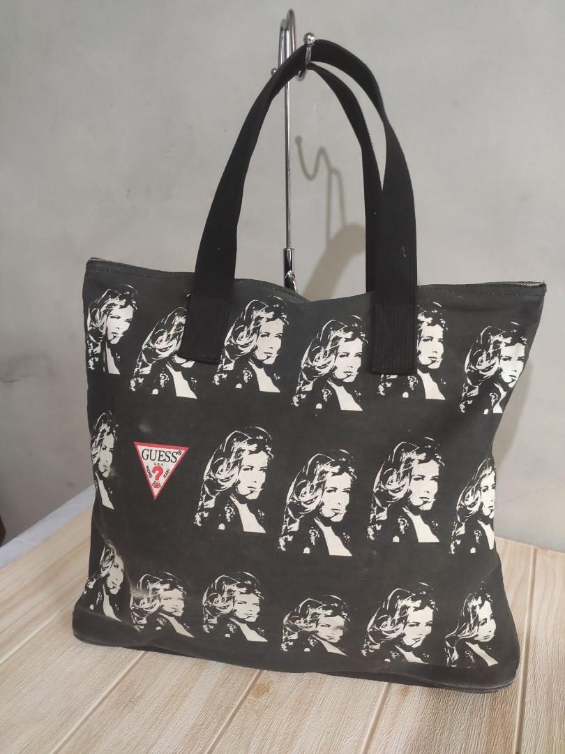 GUESS CANVAS TOTE BAG, Women's Fashion, Bags & Wallets, Tote Bags on ...