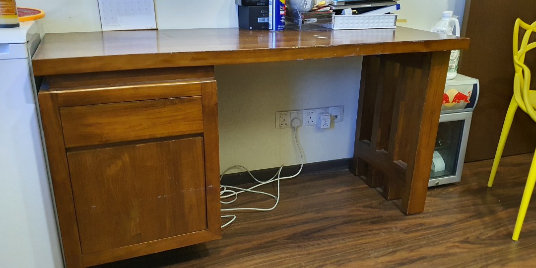 Hard wood study table., Furniture & Home Living, Furniture, Tables ...