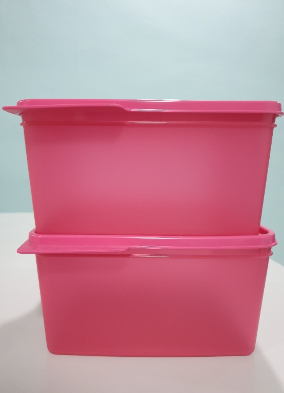 Tupperware Pink Square Container, Furniture & Home Living, Kitchenware ...