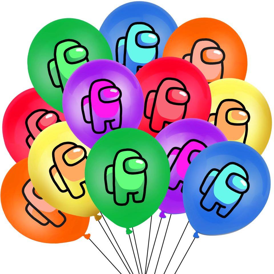 Among us theme balloons set/ Party decorations for Birthday/ Happy ...