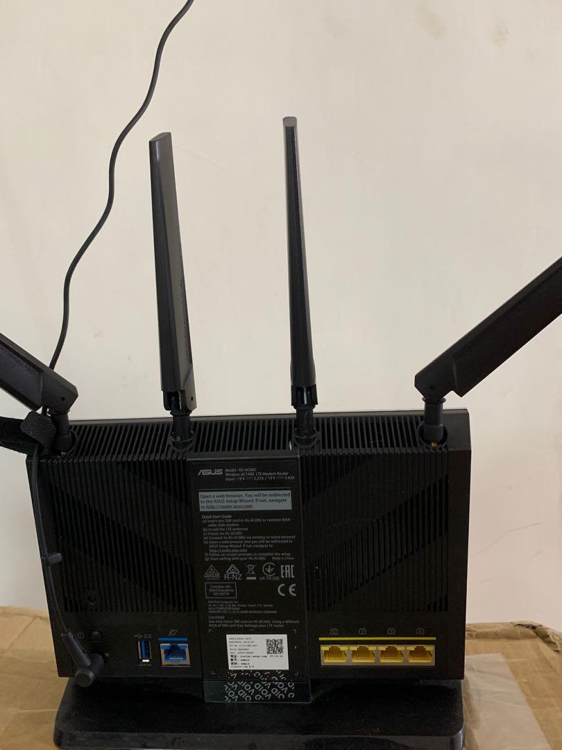 Asus 華碩 4G-AC68U 上網卡 router 村屋救星, 電腦＆科技, 電腦周邊及配件, Wifi及上網相關產品 - Carousell
