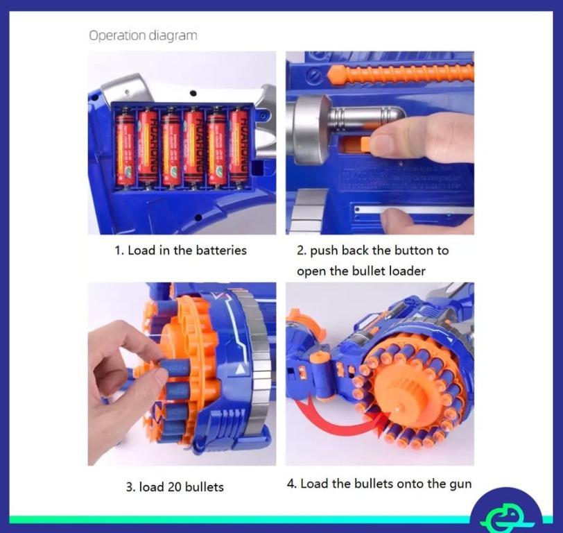 Blaster Electric Nerf Machine Battery Operated Semi Auto Nerf Gun with ...
