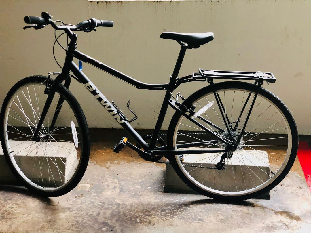 Decathlon hybrid bike - Riverside 100 with pannier rack, Sports ...