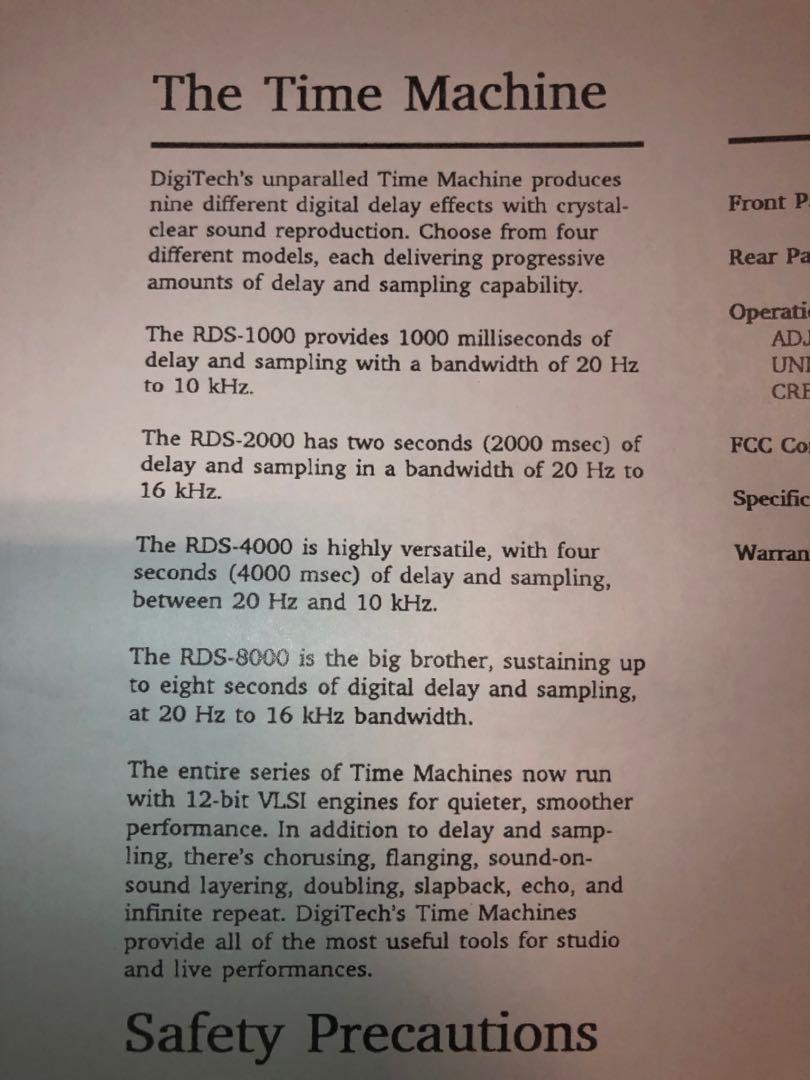 Digitech Time Machine RDS-8000 Digital Delay, Hobbies & Toys, Music ...