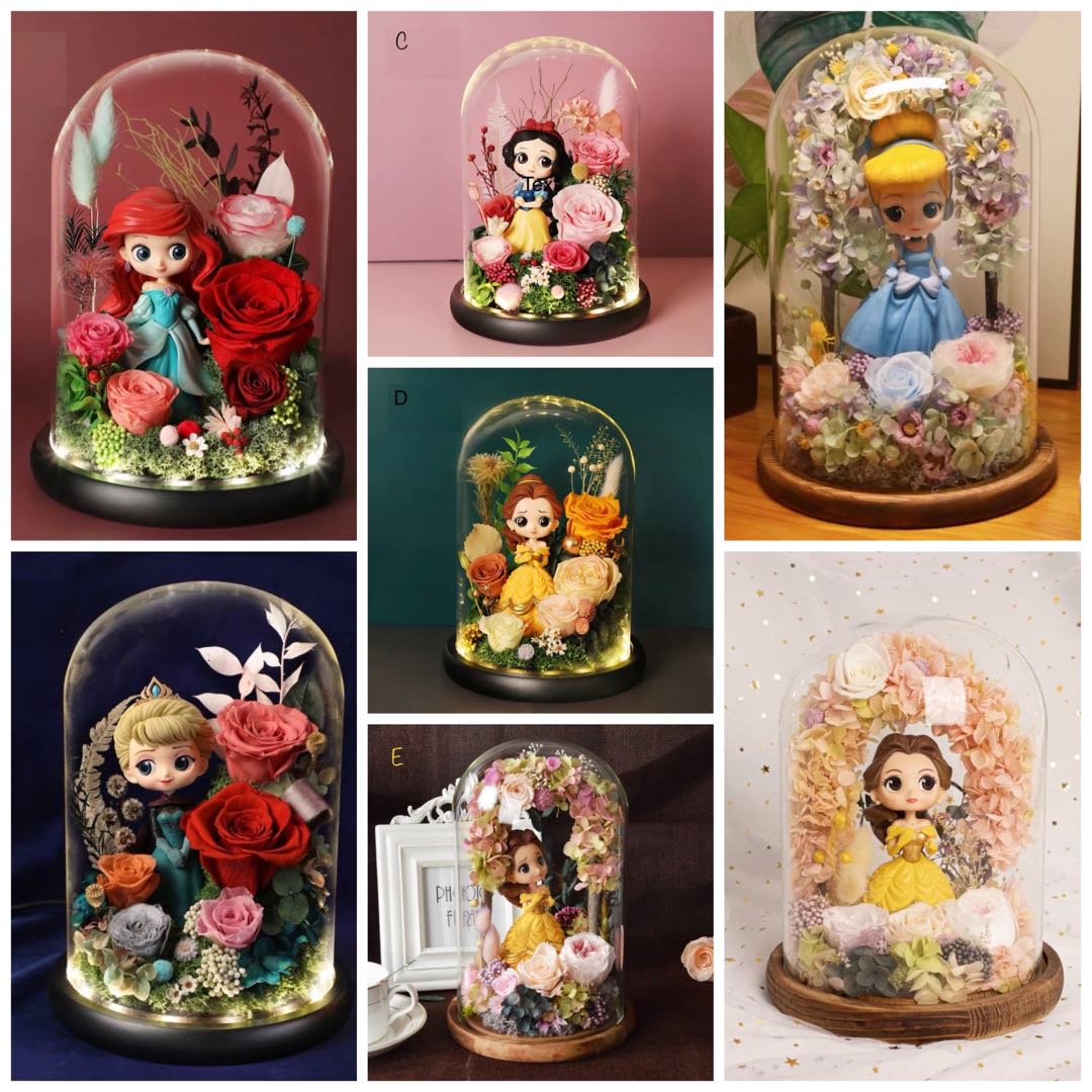 Disney Princess Preserved Flowers Dome / Preserved Rose Garden (Ariel ...