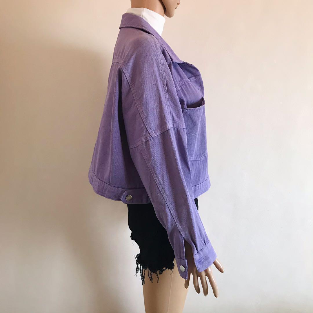 Dropped-Shoulder Cropped Jacket, Women's Fashion, Coats, Jackets and ...