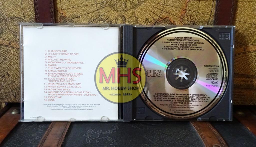 Johnny Mathis 16 Most Requested Songs CD (100% Original Copy), Hobbies ...