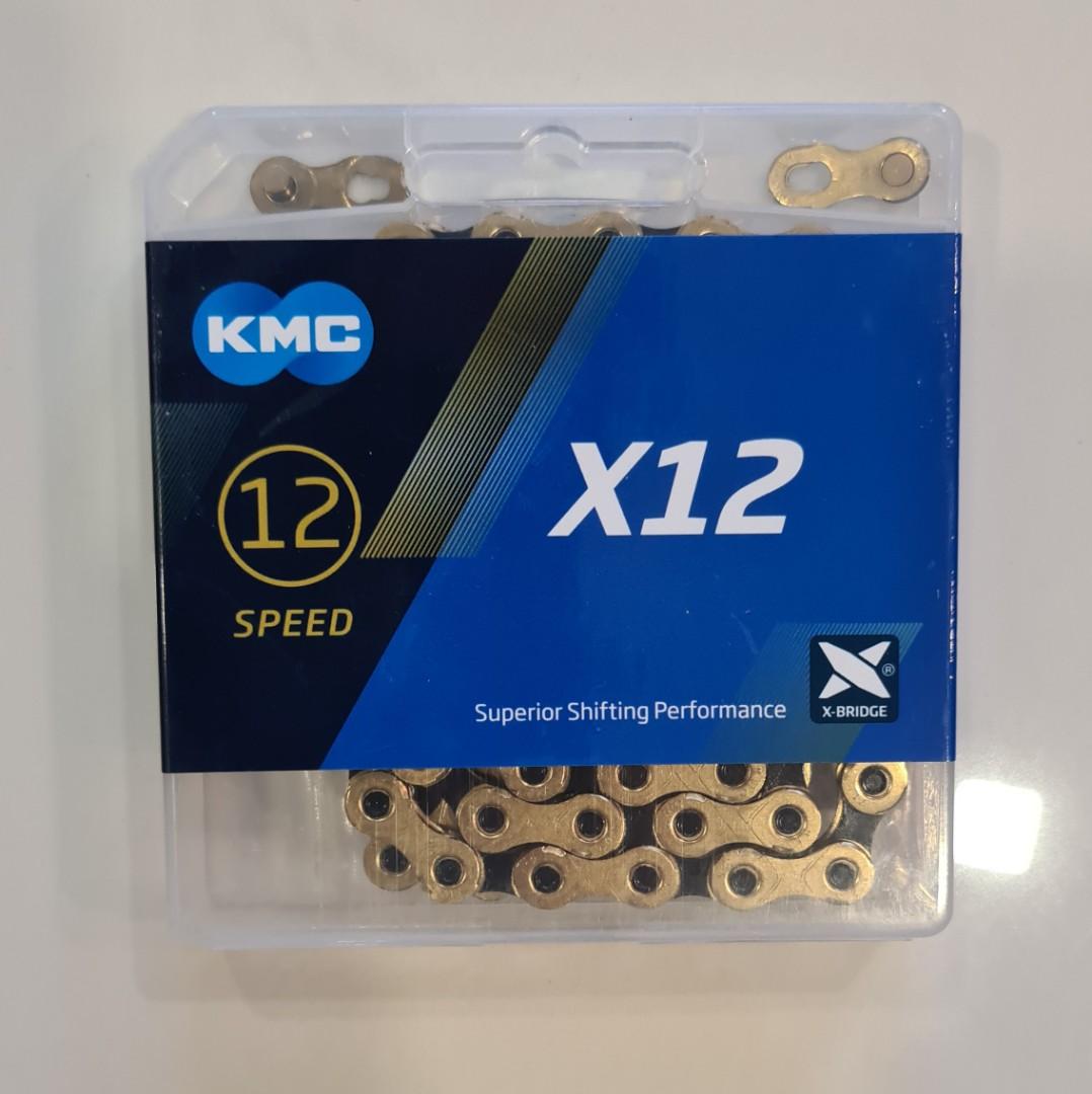 KMC X12 chain 12 speed Gold Ti-N Jet Black MTB Enduro road gravel ...