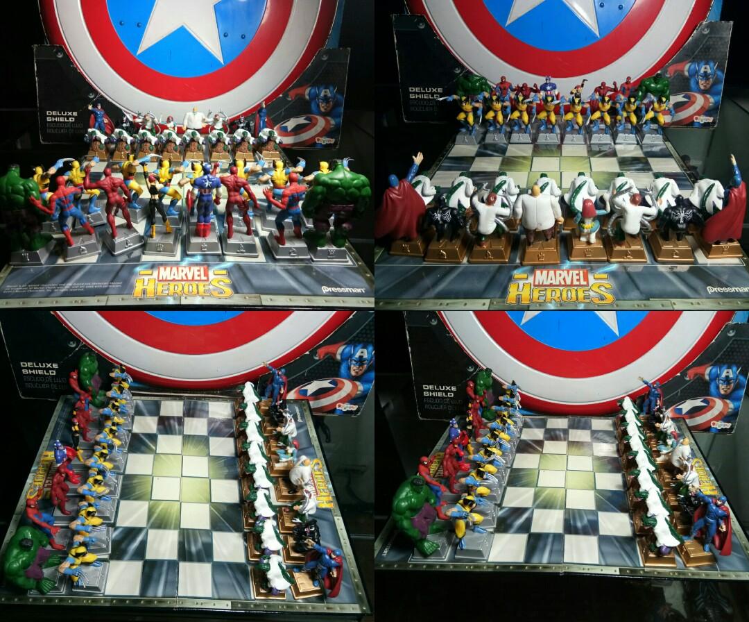 Marvel Comics Heroes 32 Piece Chess Set (Captain America Wolverine ...