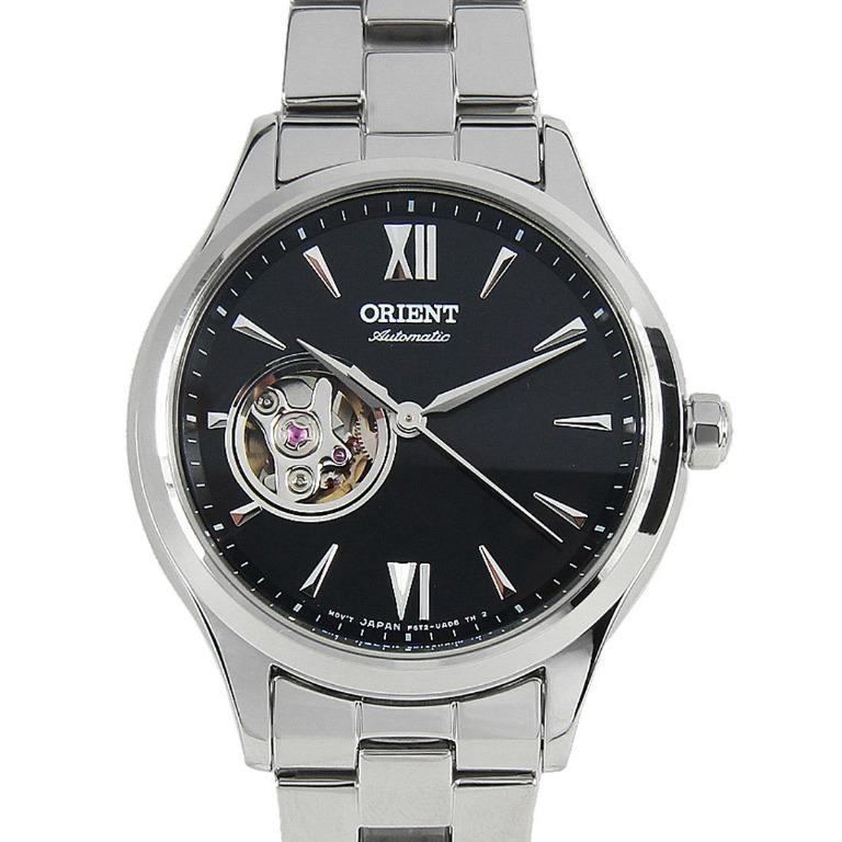 Orient Ladies RA-AG0021B10B Automatic Open Heart Black Dial Womens ...