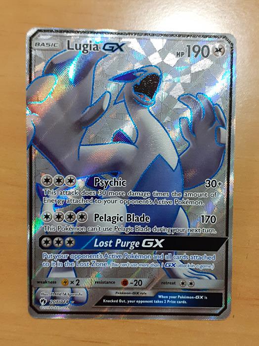 Pokemon Lugia GX full art Ultra Rare Sun and Moon Lost Thunder booster ...
