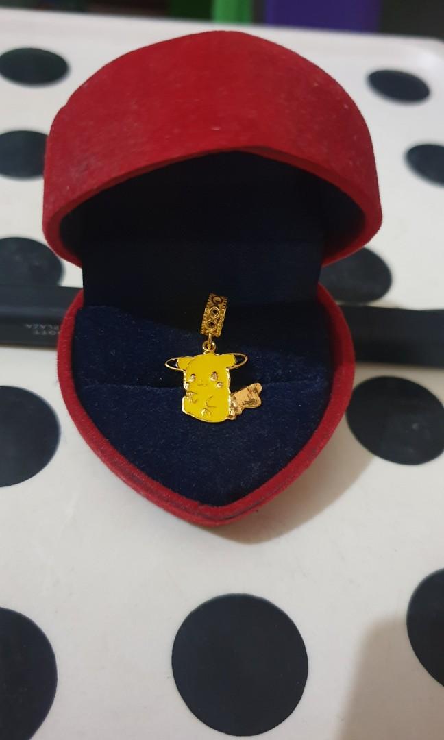 916 gold POKEMON Pikachu pandora Pdt/charm 1.18g, Women's Fashion ...