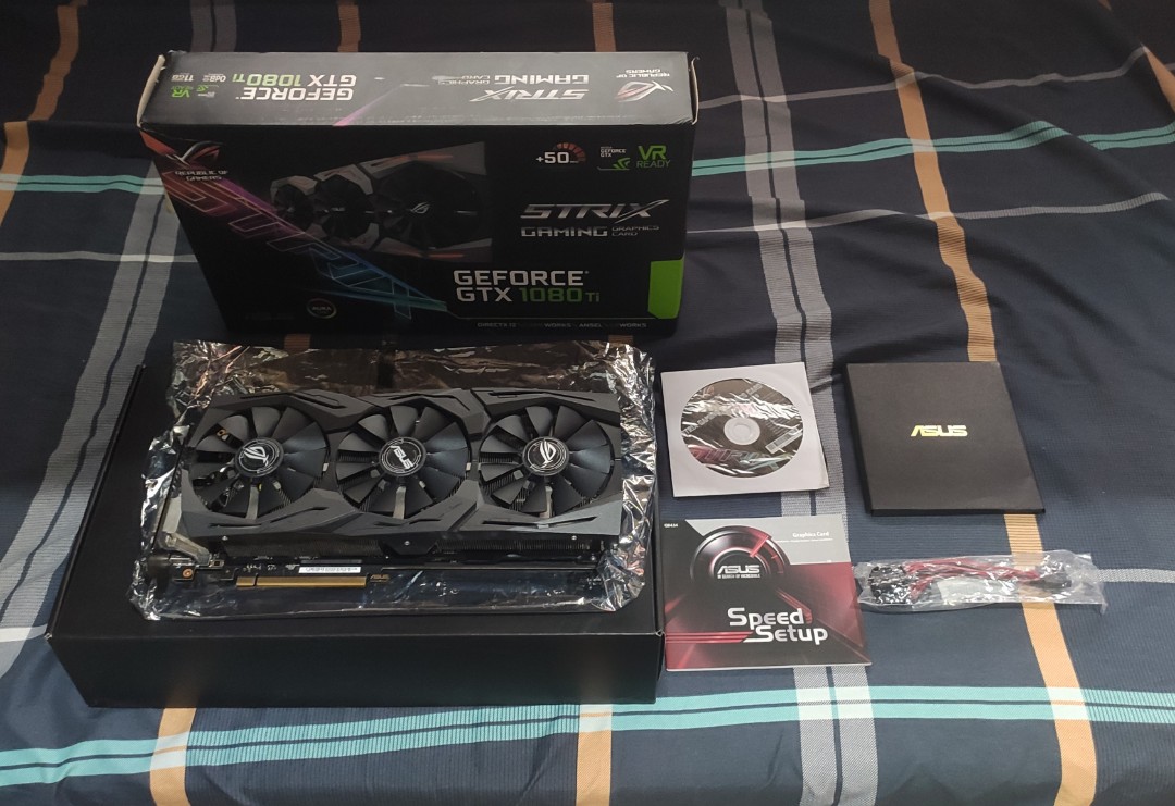 Asus ROG Strix GTX 1080ti 11gb GDDR5x Gaming Desktop GPU Complete ...
