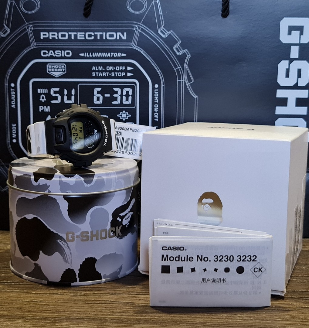 BAPE x G-Shock DW-6900BAPE20-1PFP, Mobile Phones & Gadgets, Wearables ...