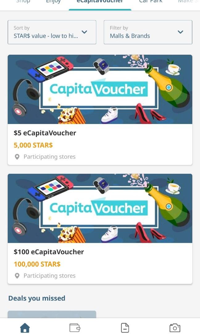 CapitaStar STAR$ - Capitaland Voucher eCapitaVoucher, Tickets ...