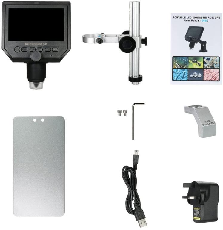 Digilife Digital USB Microscope,600X 4.3'' HD 3.6MP LCD Continuous ...