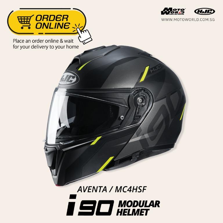 HJC i90 Modular Flip Up Motorcycle Helmet Aventa PSB APPROVED ...