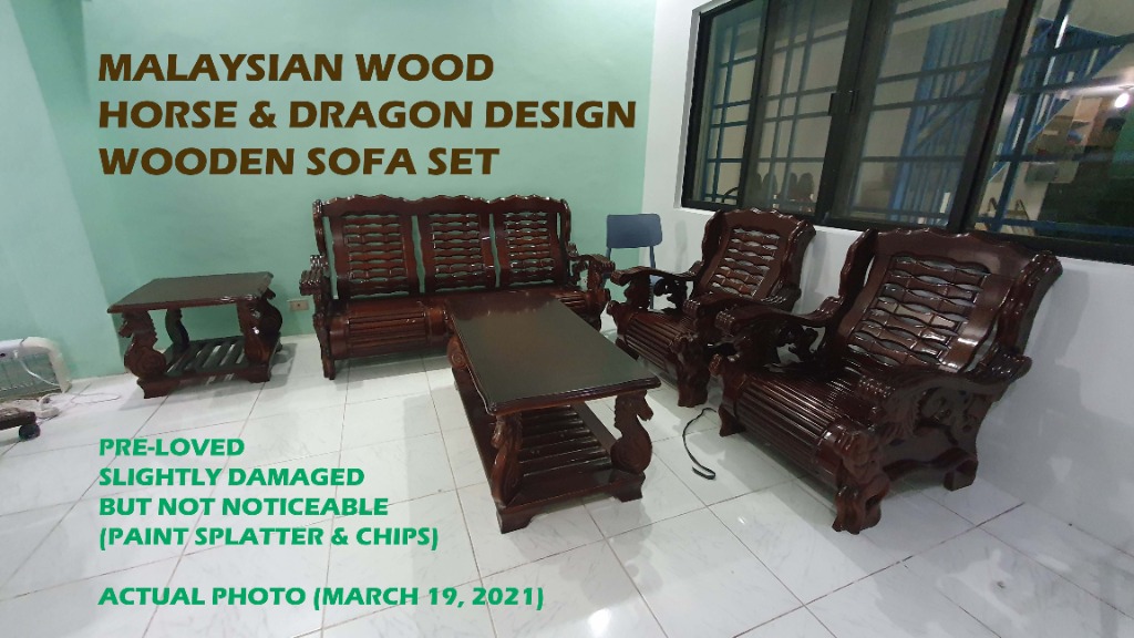 Imported Malaysian Wood Horse Dragon Sala Set, Furniture & Home Living ...