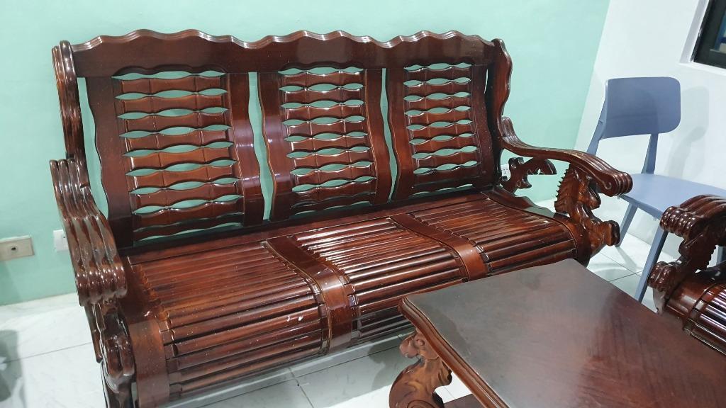 Imported Malaysian Wood Horse Dragon Sala Set, Furniture & Home Living ...