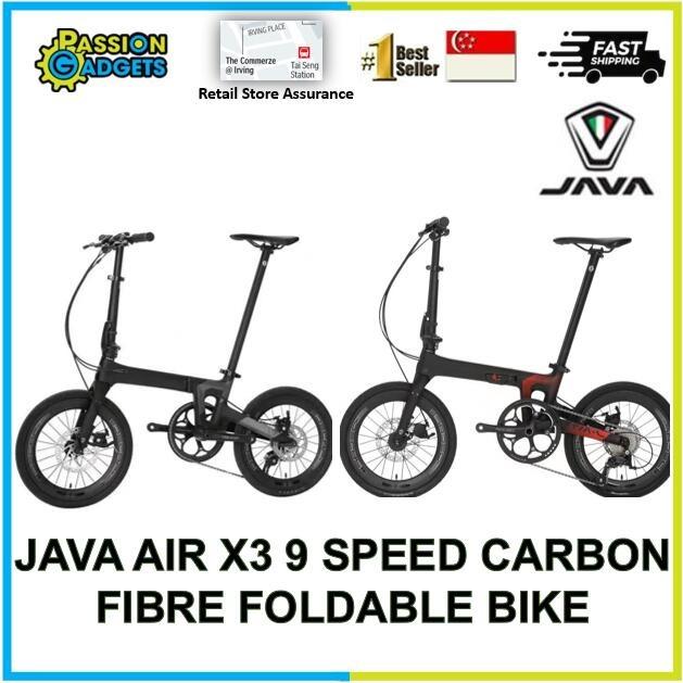 Java J-Air X3 16 Inch 9 Speed Carbon Fibre Foldable Bike Bicycle ...