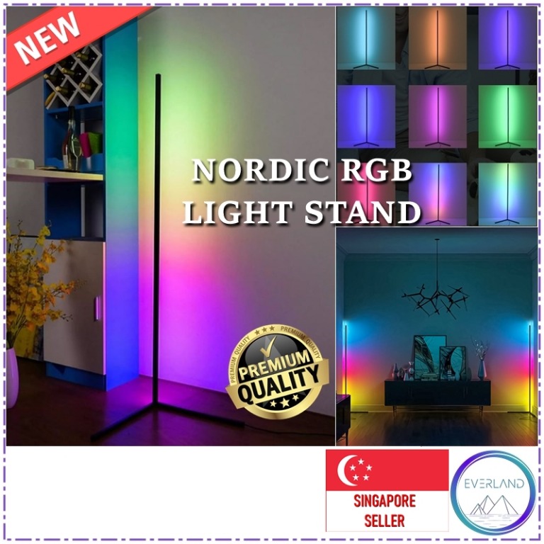 Minimalist Standing Floor Light/ Nordic RGB Lamp/ RGB Standing Floor ...