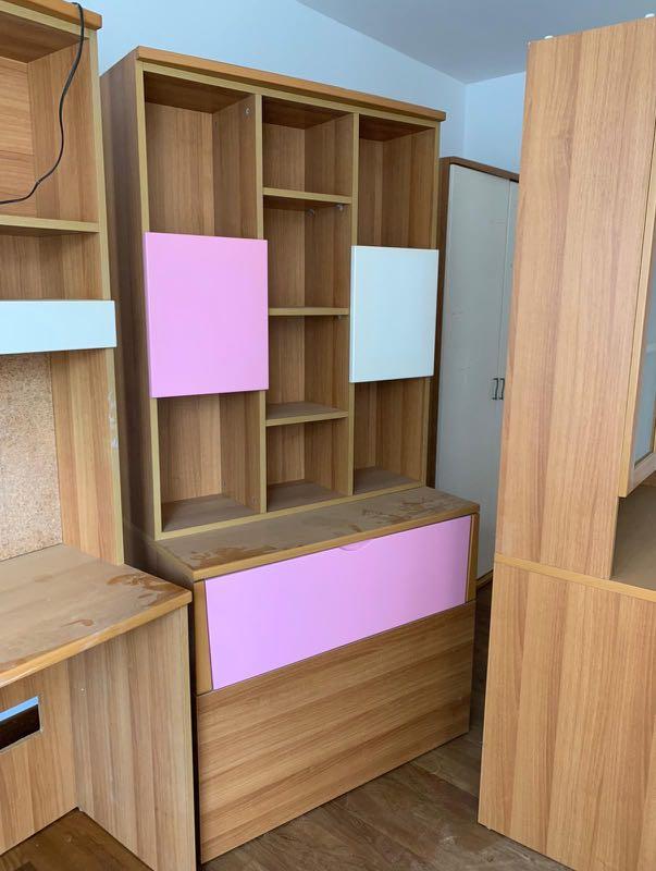 Modular bed, extra pull out bed, study table and storage, Furniture ...
