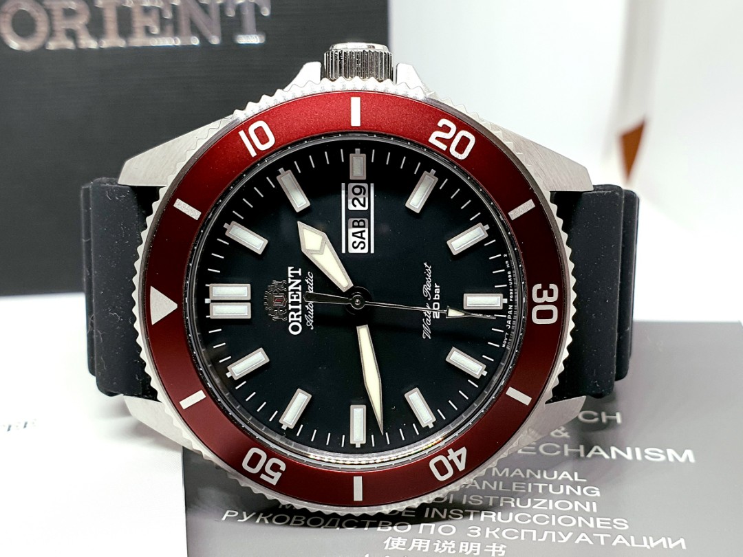 Orient Ray III Kano automatic burgundy dive watch RA-AA0011B19B, Mobile ...